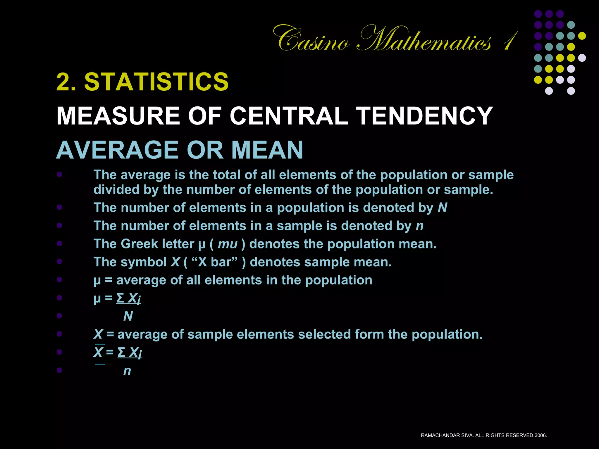 Introduction to Casino Mathematics | PPT
