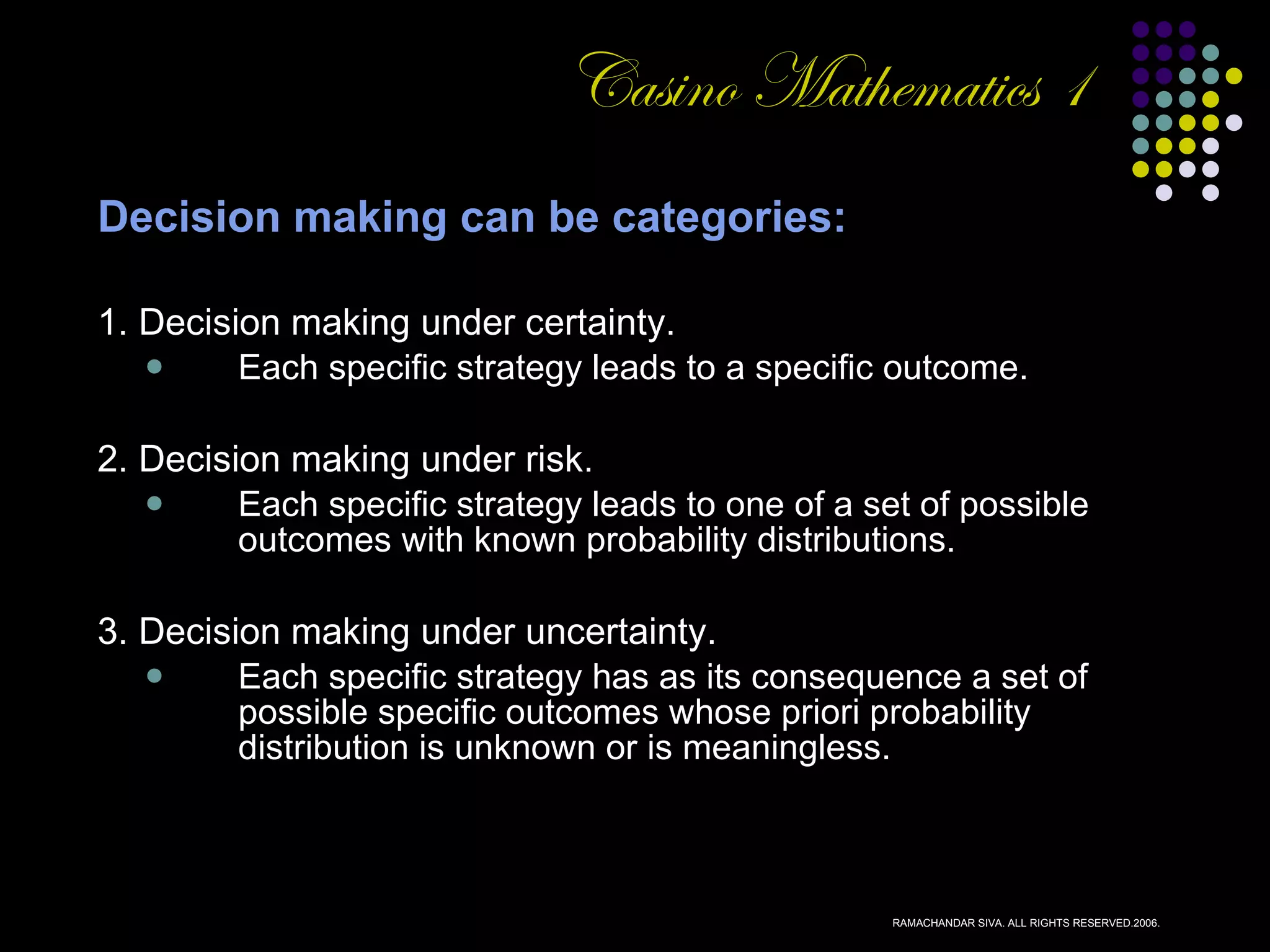 Introduction to Casino Mathematics | PPT