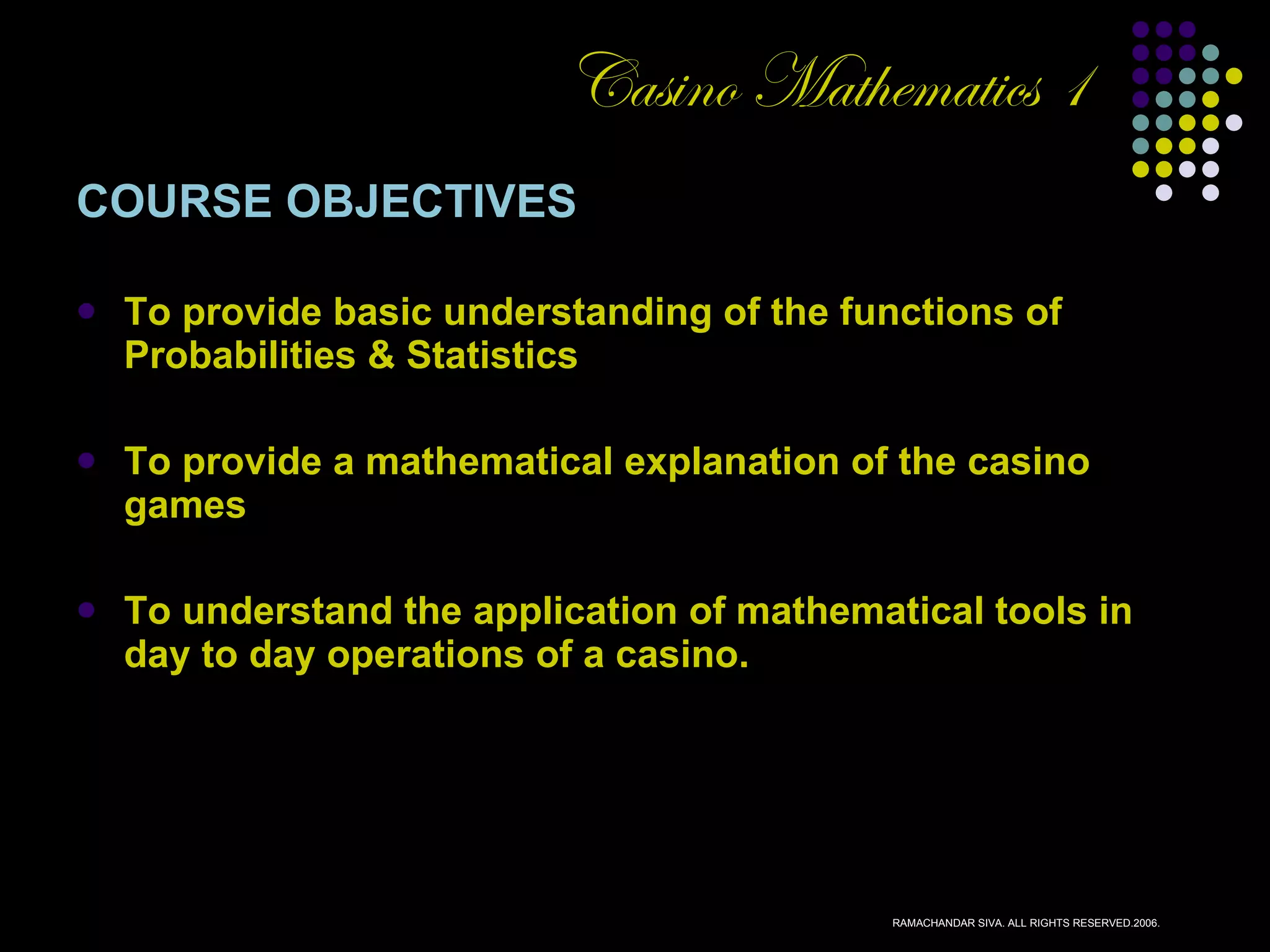 Introduction to Casino Mathematics | PPT