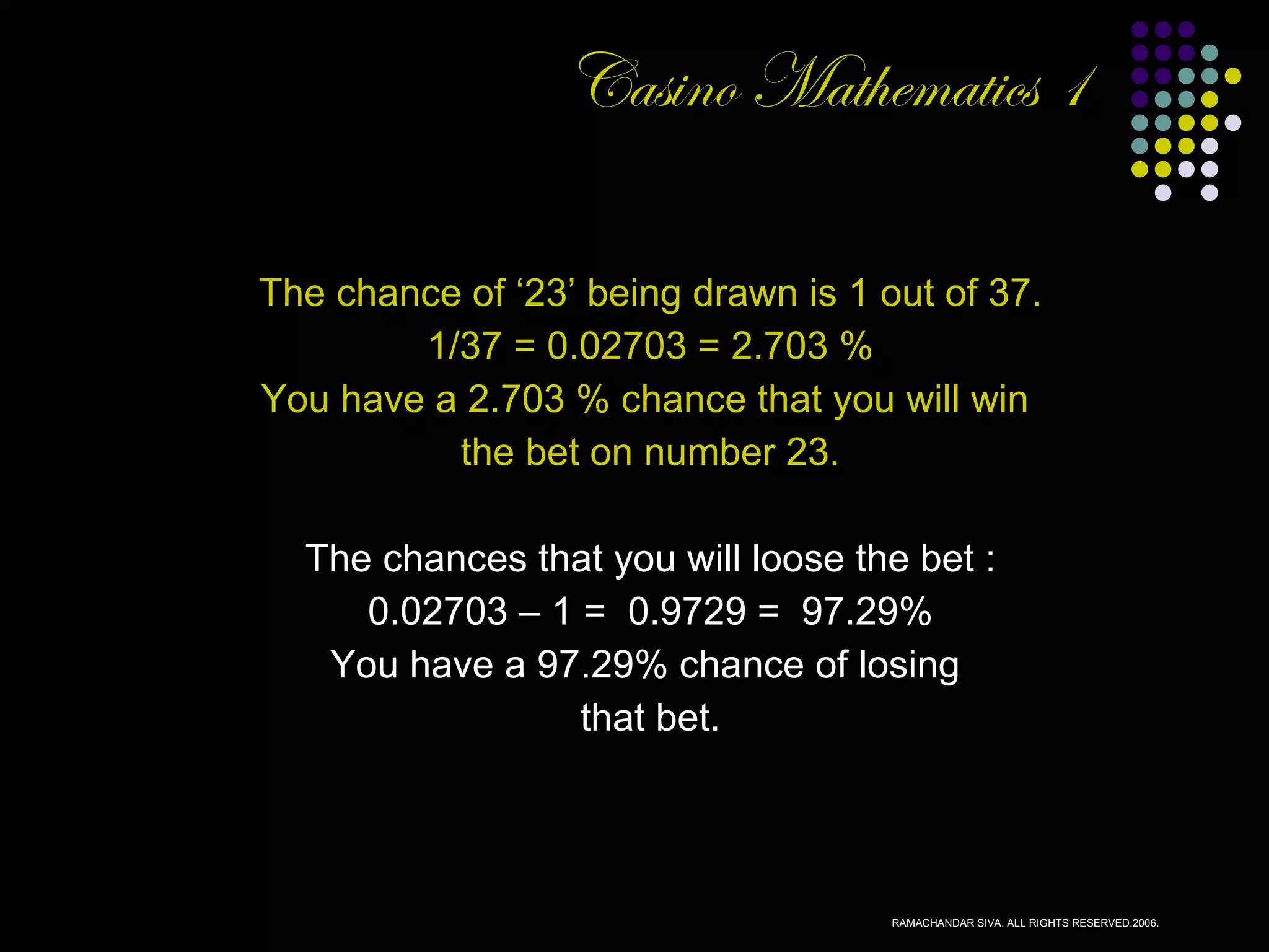 Introduction to Casino Mathematics | PPT