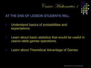 Introduction to Casino Mathematics | PPT