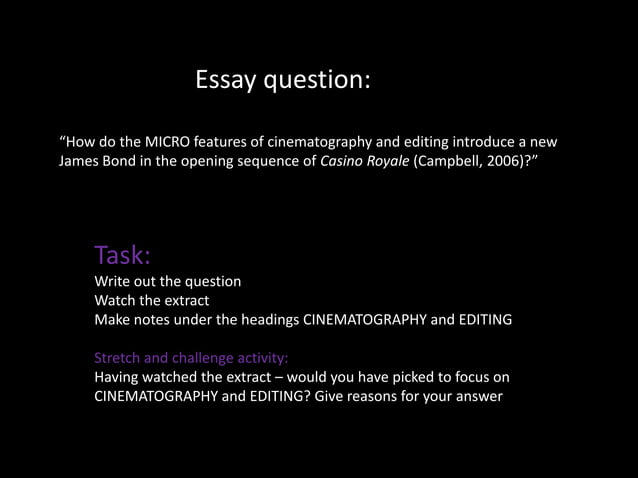 Casino royale micro essay | PPTX | Movies | Entertainment