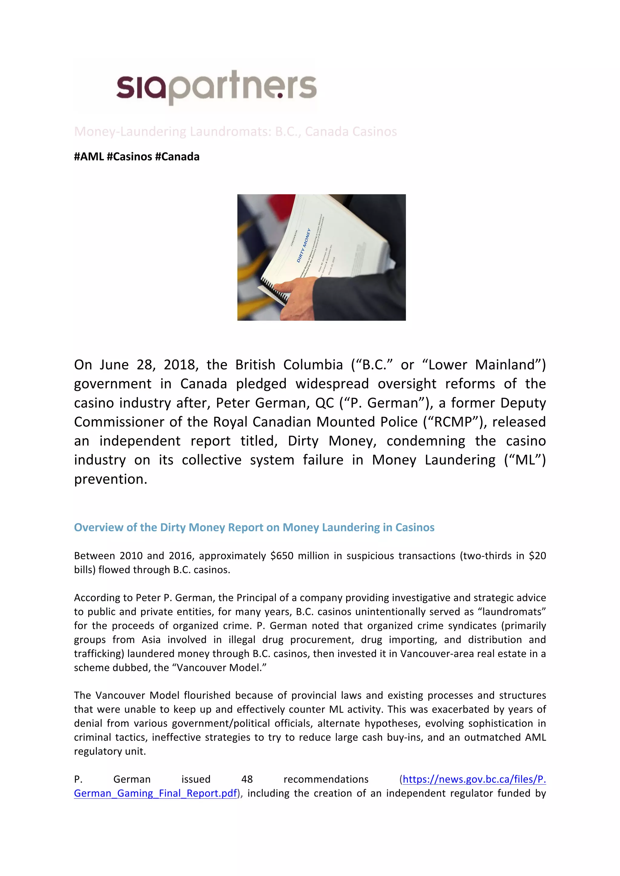 Canada - Money Laundering Risk & Controls in Canadian Casinos | PDF