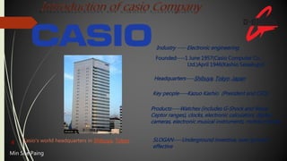 Presentation - Marketing Analysis of Casio ( G-Shock) | PPTX