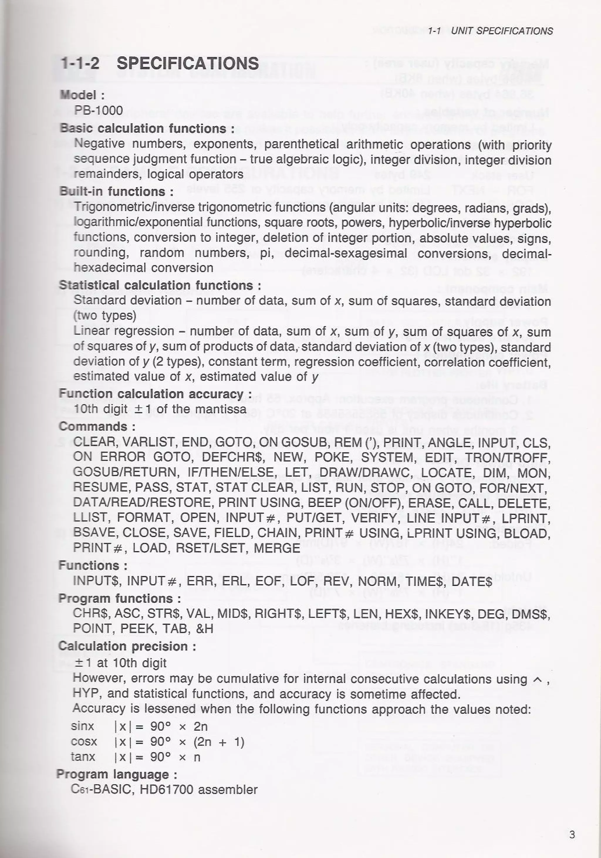 Casio pb 1000 technical reference | PDF