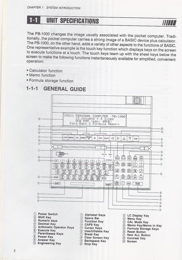 Casio pb 1000 technical reference | PDF