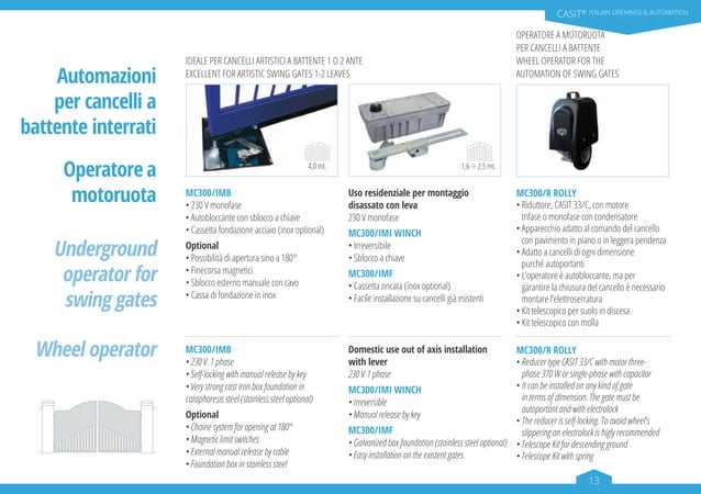 CASIT PRODUCT SUMMARY_ENGLISH_ITALIAN | PDF