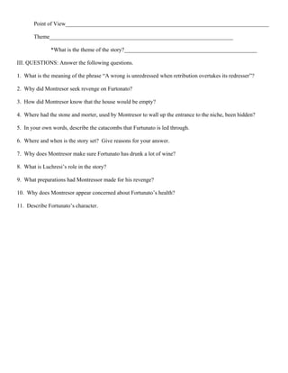 Cask of amontillado | PDF