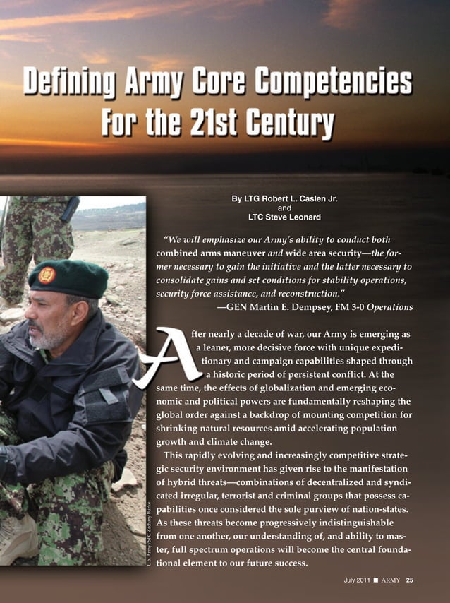 Beyond the Horizon: Defining Army Core Competencies for the 21st ...