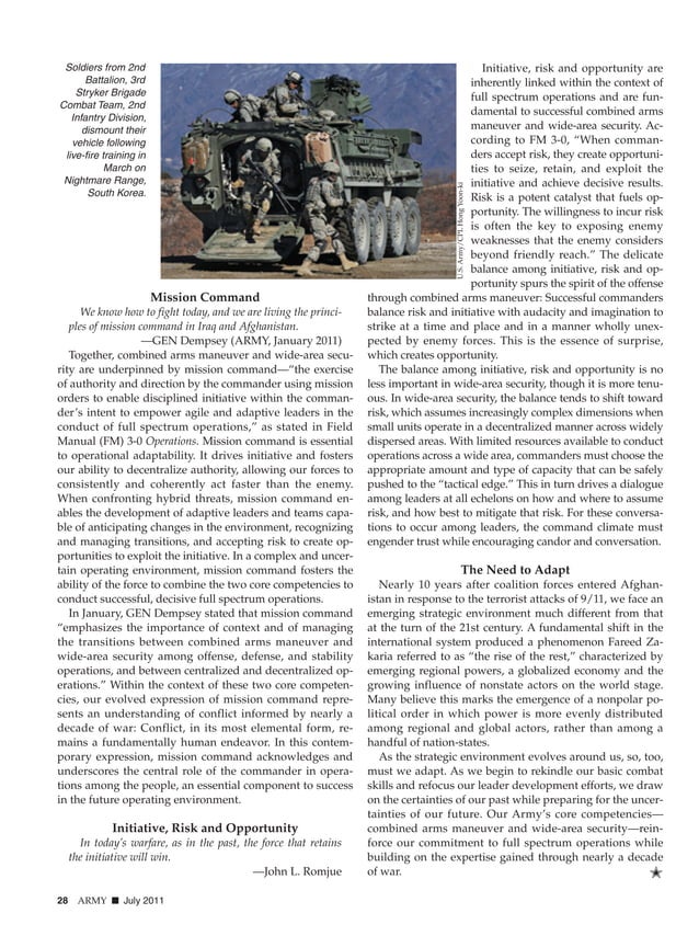 Beyond the Horizon: Defining Army Core Competencies for the 21st ...