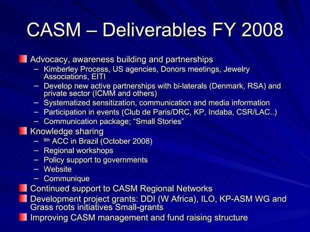 Casm Annual Progress Report 8acc Brazil | PPT