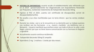 CASO CLINICO de paciente psiquiatrico del pcc | PPTX
