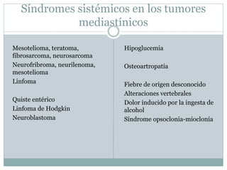 Tumores mediastínicos: A propósito de un caso clínico de fiebre | PPTX