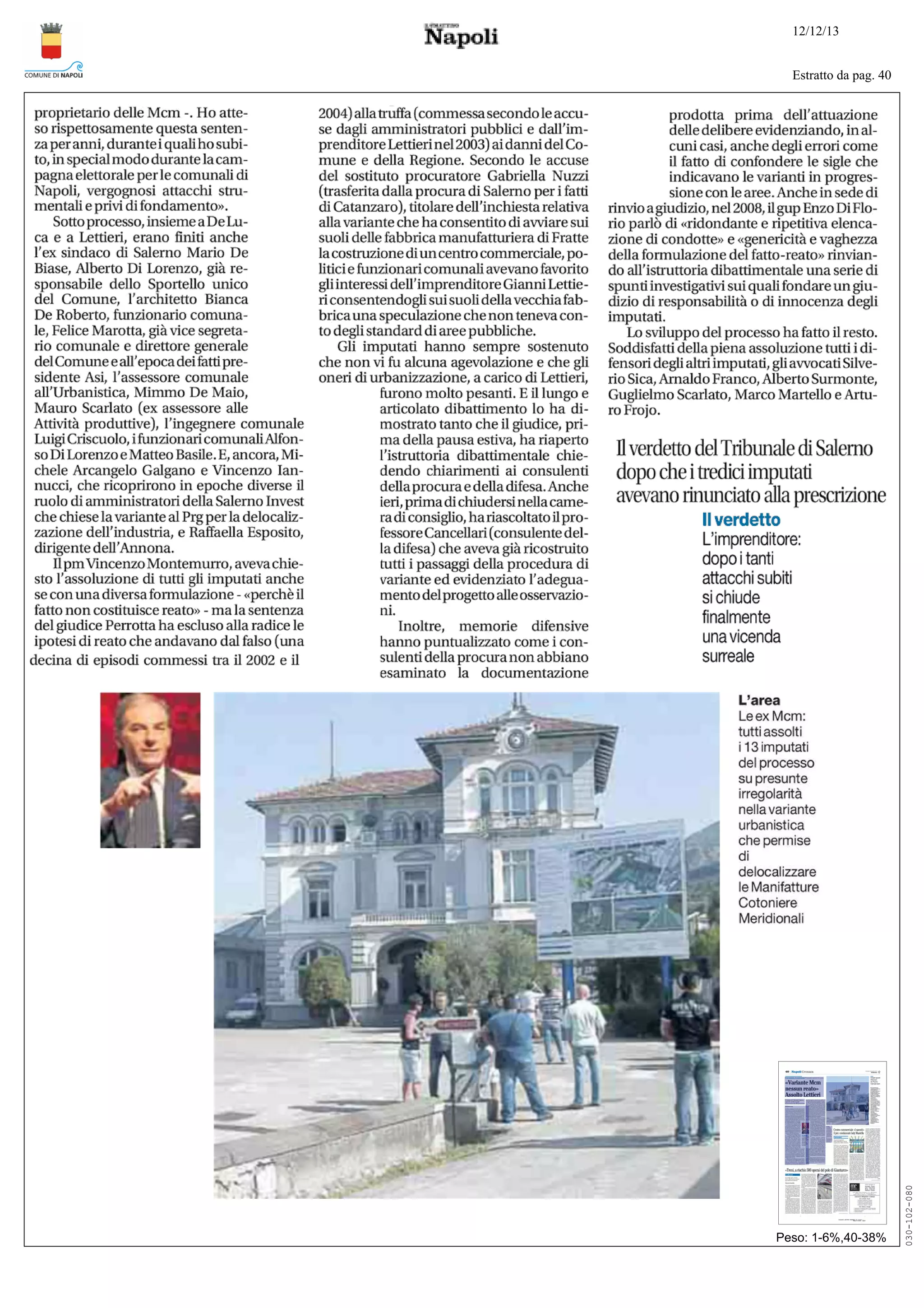 Caso cotoniere assolto Gianni Lettieri | PDF