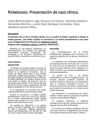 Caso de ricketsiosis | PPTX