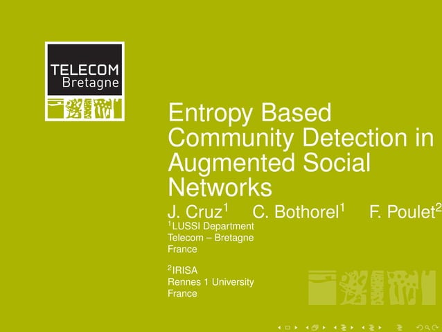 Entropy Based Algorithm For Community Detection In Augmented Networks Ppt 