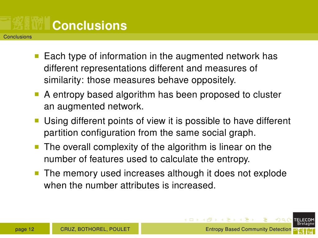 Entropy Based Algorithm For Community Detection In Augmented Networks