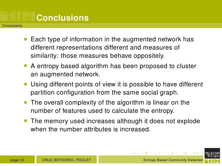 Entropy Based Algorithm For Community Detection In Augmented Networks