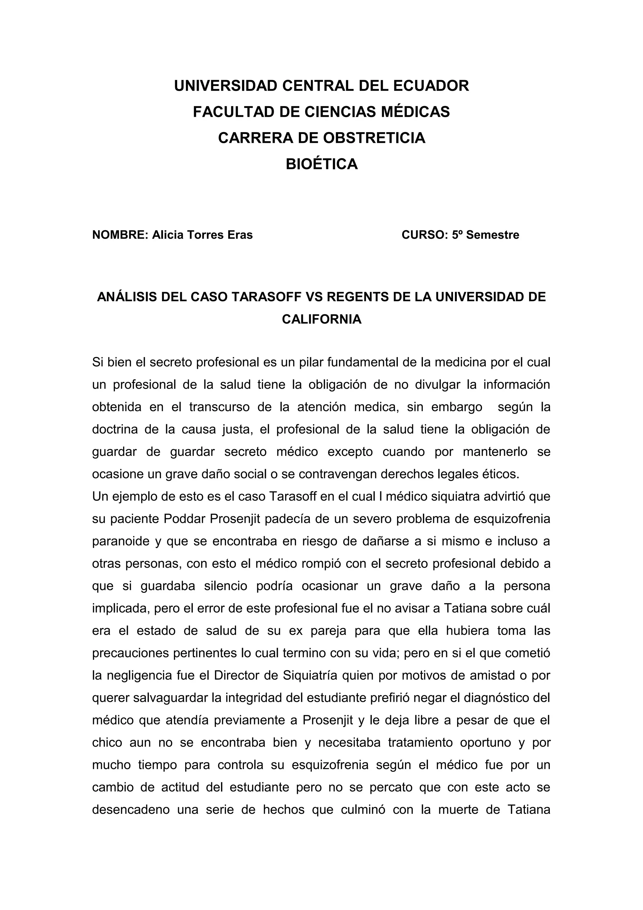 Caso tarasoff | DOC