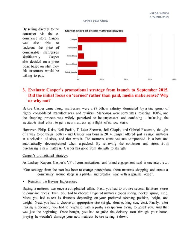Casper; a case study | DOCX | Business | Business and Finance