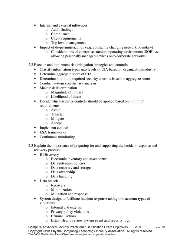 CompTIA CAS-002 VCE Outline | PDF