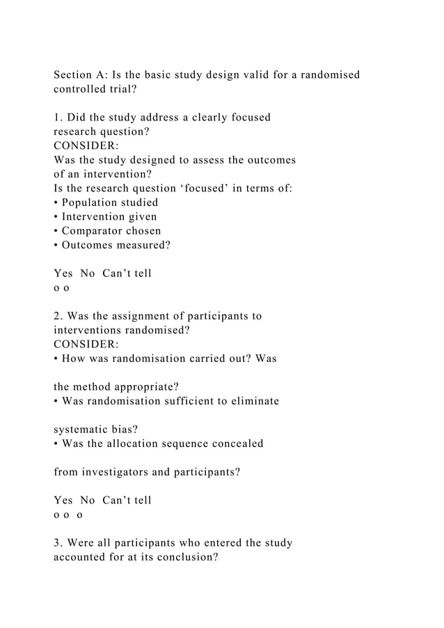 CASP Randomised Controlled Trial Standard Checklist 11 que.docx