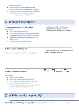Critical Appraisal Skills Programme (CASP) Cohort Study Checklist ...