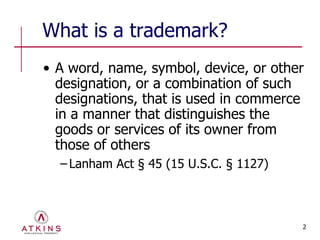 Casrip 2012 u.s. trademark law introduction | PPT