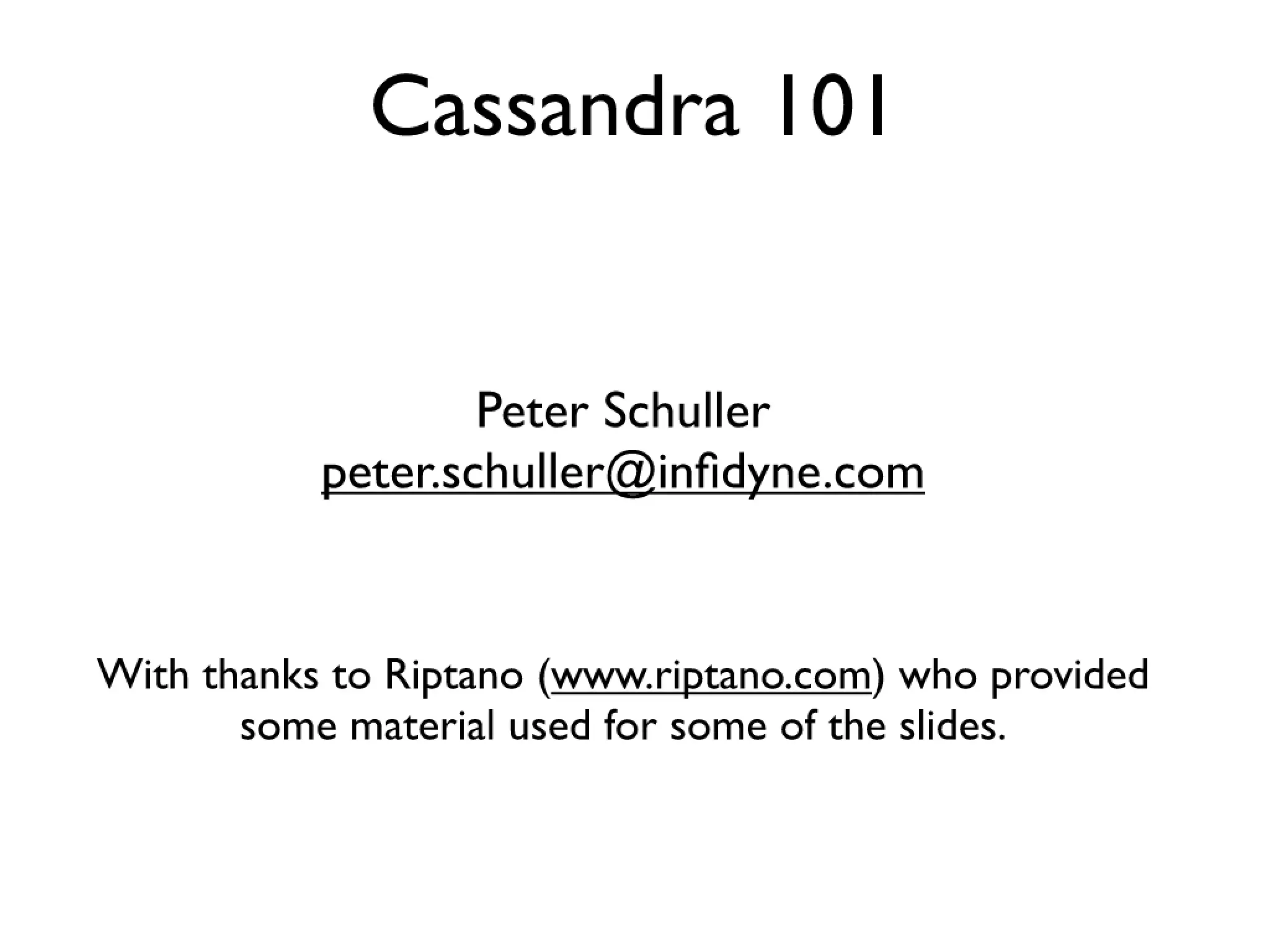 Cassandra 101 | PPT