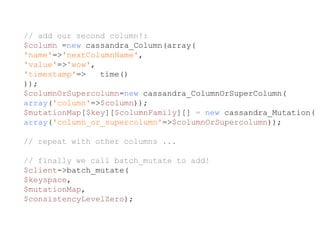 PHP and Cassandra | PPTX | Databases | Computer Software and Applications