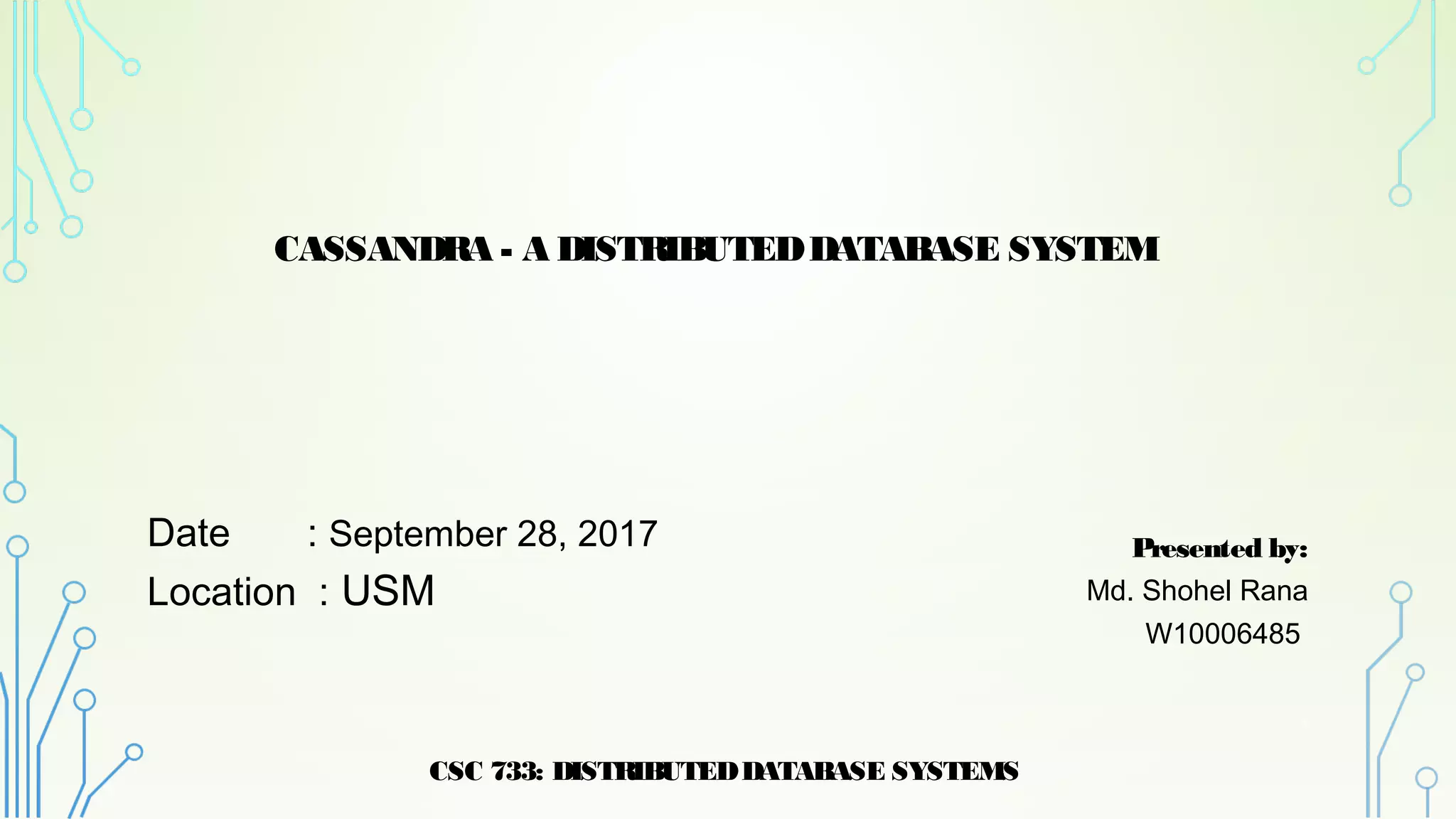 Cassandra A Distributed Database System Ppt Databases Computer