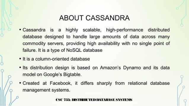 Cassandra A Distributed Database System Ppt Databases Computer Software And Applications