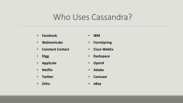 Apache Cassandra introduction | PPT