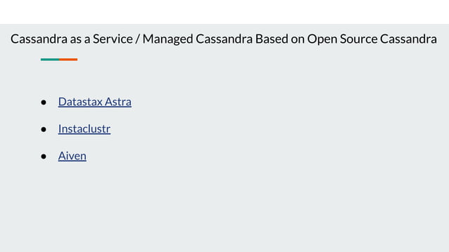Cassandra Distributions and Variants | PPT