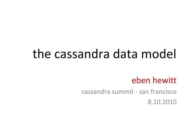 Cassandra Data Model | PPT