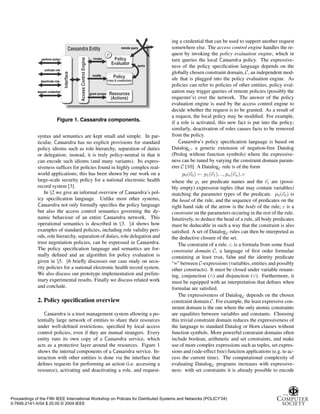 Cassandra distributed access control policies with tunable expressiveness | PDF