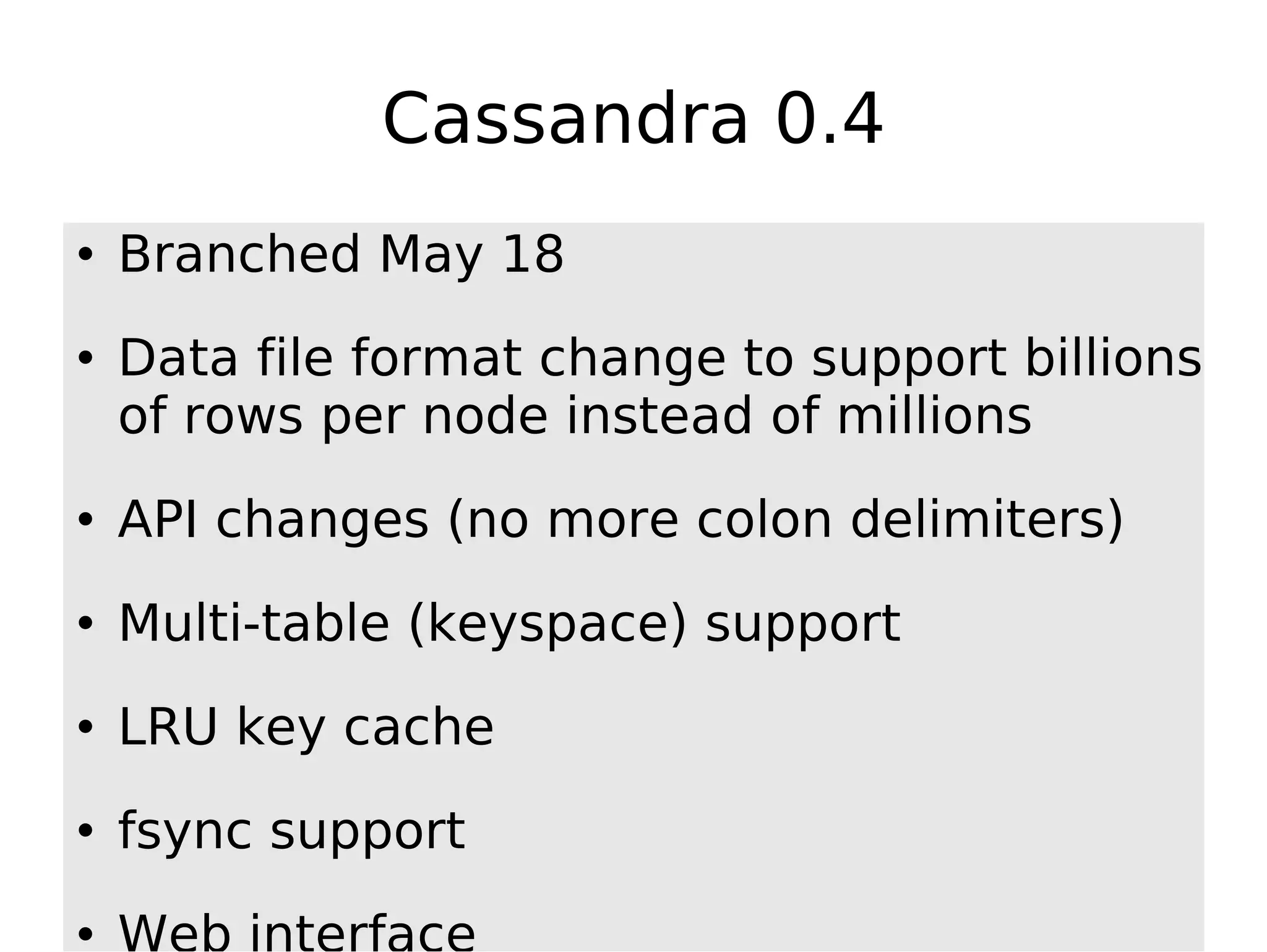 Cassandra Roadmap | PPT