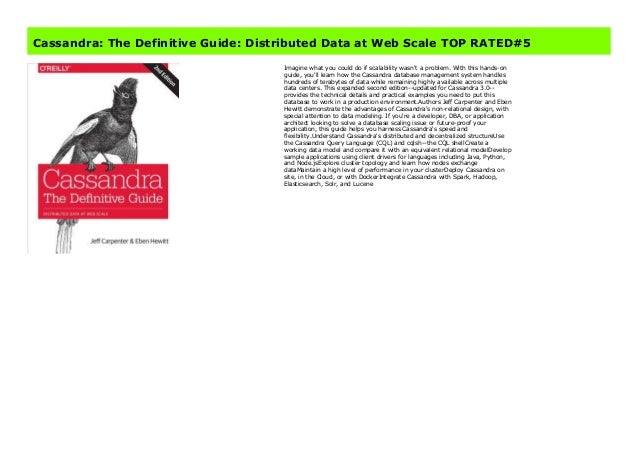 Cassandra The Definitive Guide Distributed Data At Web Scale Top Rated 5