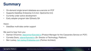 Cassandra and DataStax Enterprise on PCF | PDF | Cloud Computing | Internet