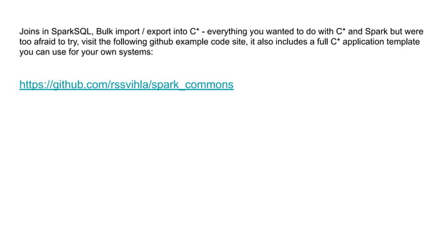 Apache Cassandra and Apche Spark | PPT