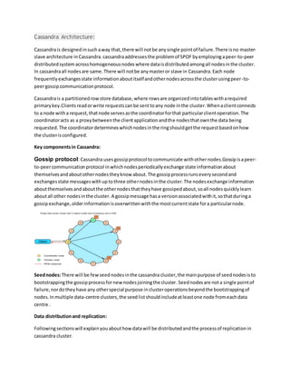Cassandra architecture | DOCX | Databases | Computer Software and Applications