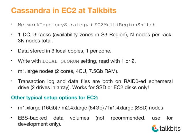 Apache Cassandra at TalkBits | PPT