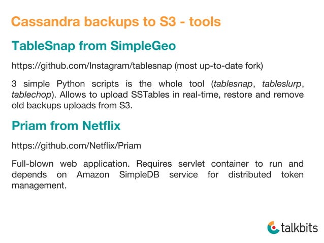 Apache Cassandra at TalkBits | PPT