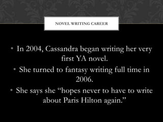 Cassandra clare | PPTX