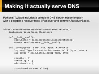 Cassandra-Powered Distributed DNS | PPT