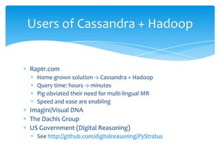 Cassandra/Hadoop Integration | PPTX