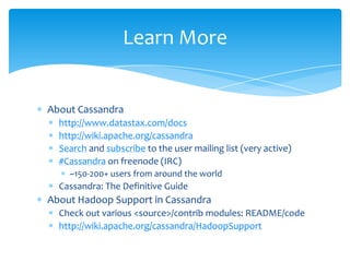 Cassandra/Hadoop Integration | PPTX