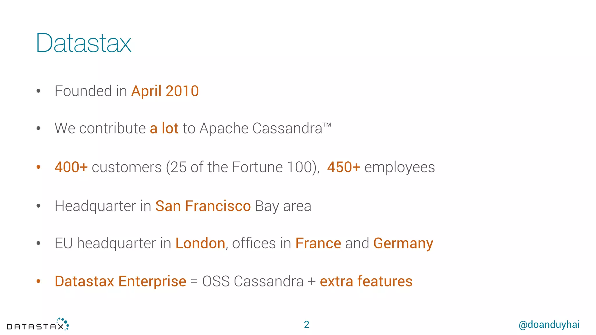 Cassandra Introduction 2016 Ppt