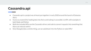 Cassandra Lunch #87: Recreating Cassandra.api using Astra and Stargate | PPTX