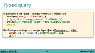 Cassandra rapid prototyping with achilles | PDF